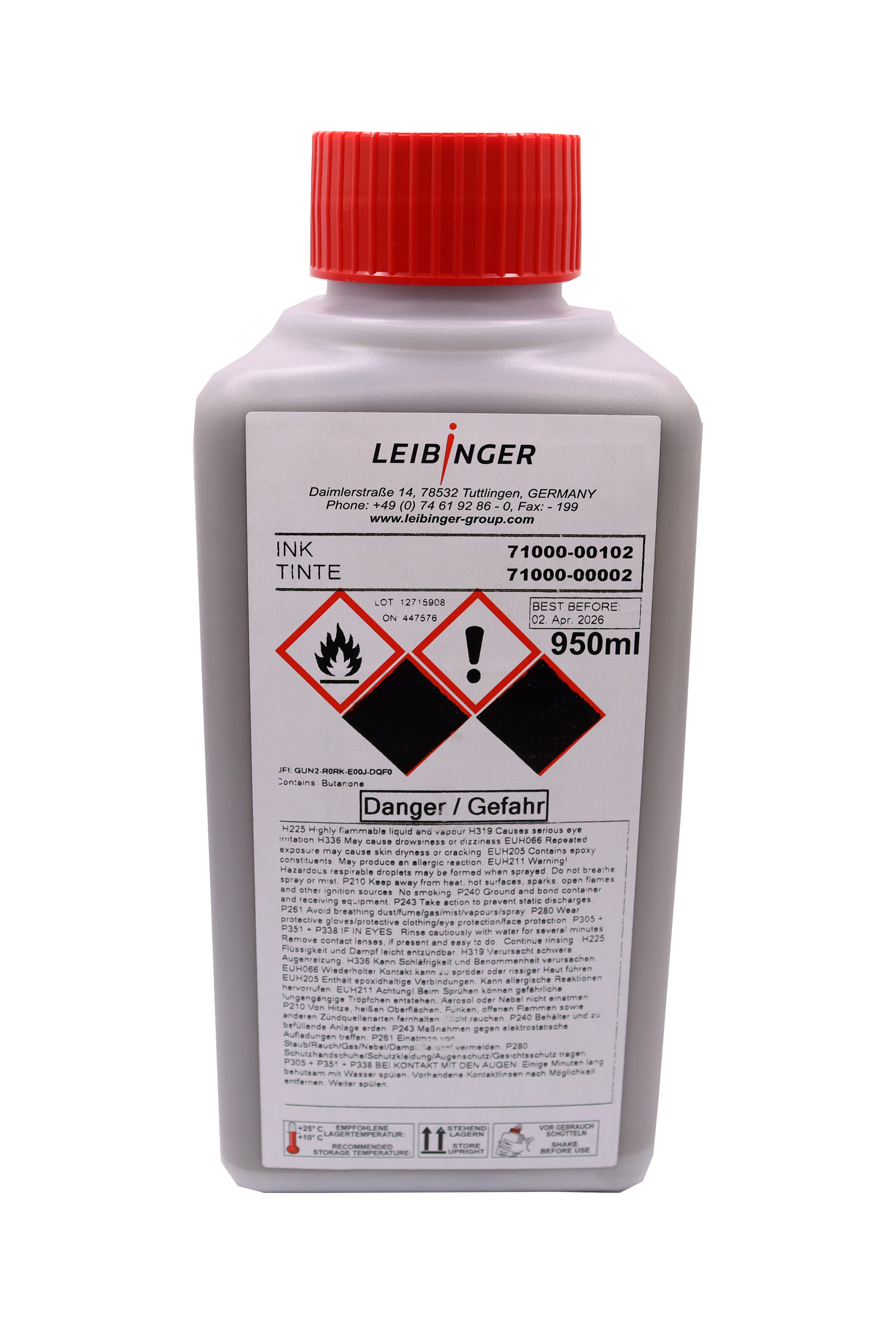 Leibinger CIJ Ink Bottle - 71-102 General Purpose Grey 850ml